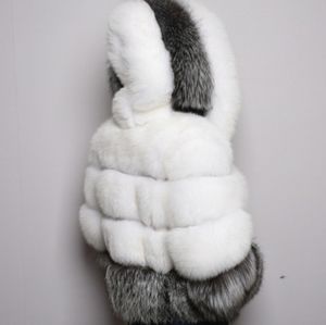 Jackets & Coats | Natural Silver Fox Fur Coat With Hooded | Poshmark